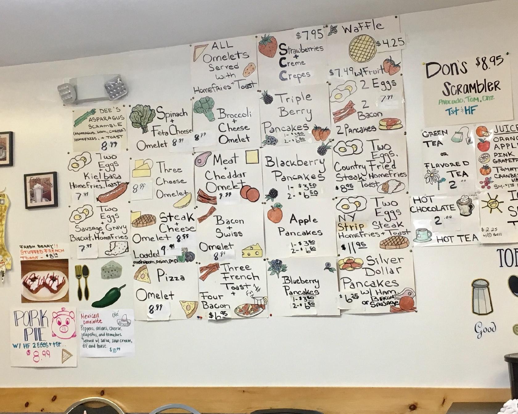 Menu at Auto Mile Diner cafe, Saco