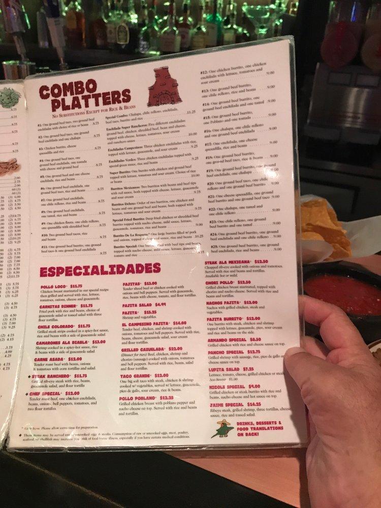 Menu at El Fogon Mexican Grill restaurant, Akron