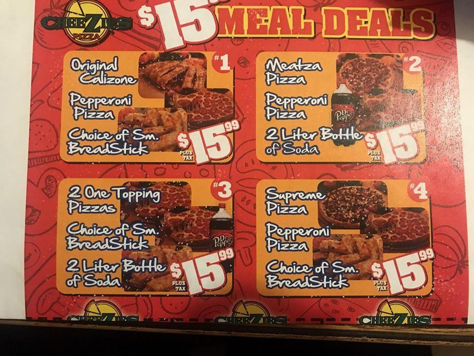 Menu at CheeZies Pizza pizzeria, Henryetta