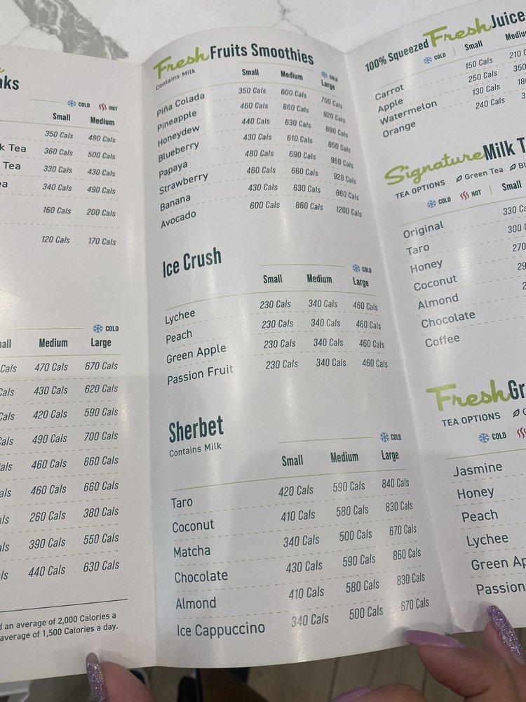 Carta del pub y bar Real Fruit Bubble Tea, Municipio del Springfield
