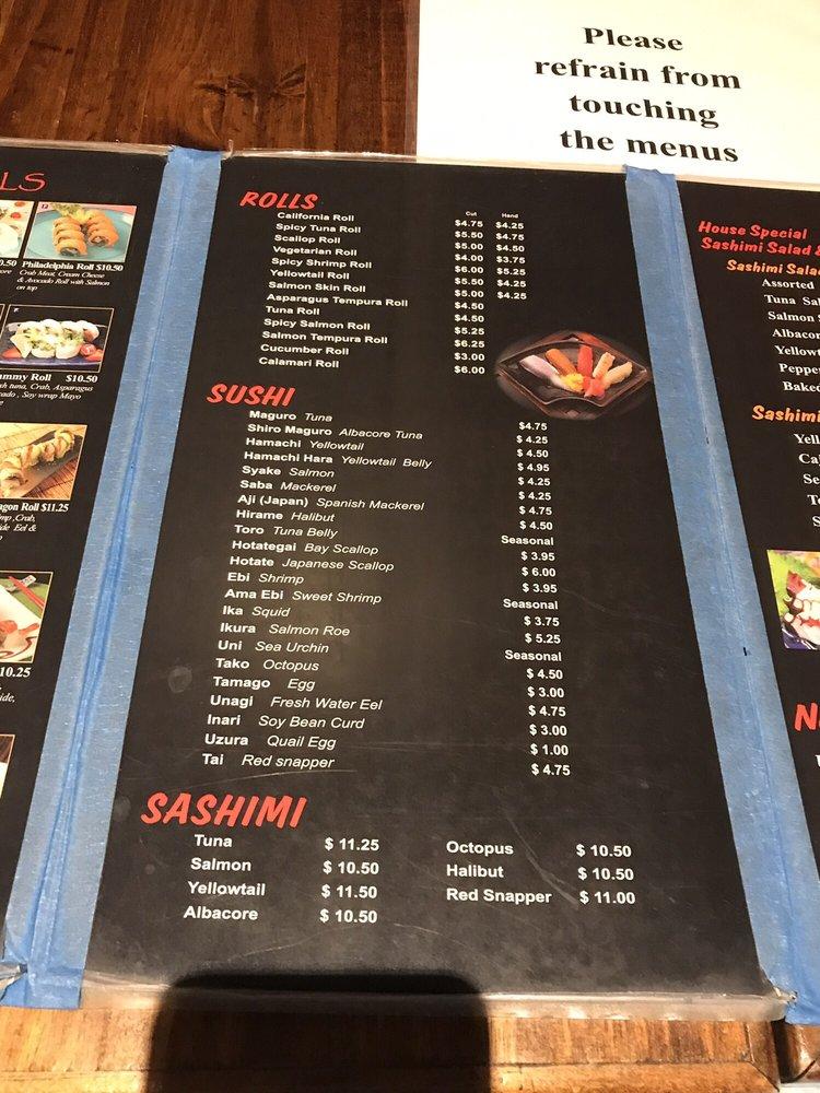 Menu at Mika Sushi restaurant, Camarillo