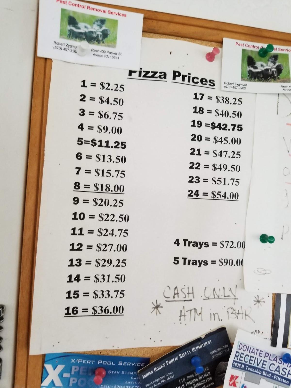 Menu at Cebula's Pizza & Bar, Dupont