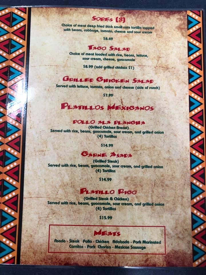 Menu at El Taco Rico Mexican Kitchen restaurant, DeLand