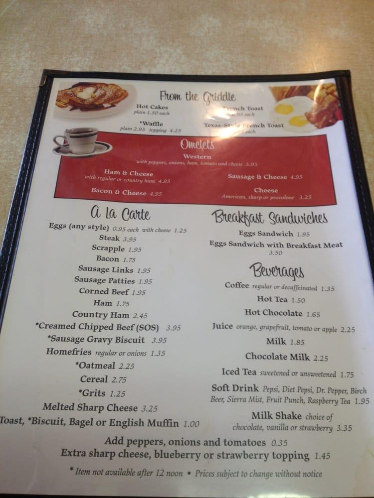 Menu at Exmore Diner restaurant, Exmore, Main St