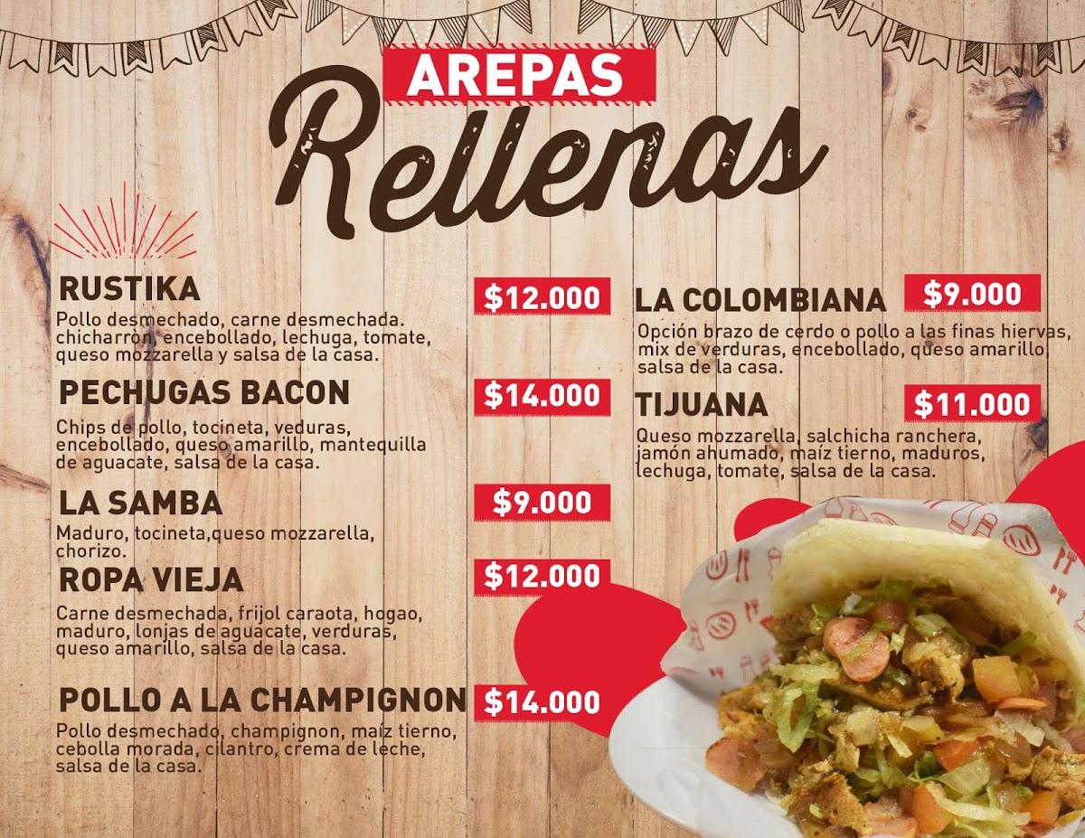 Menu at La Rustika Areperia restaurant, Palmira