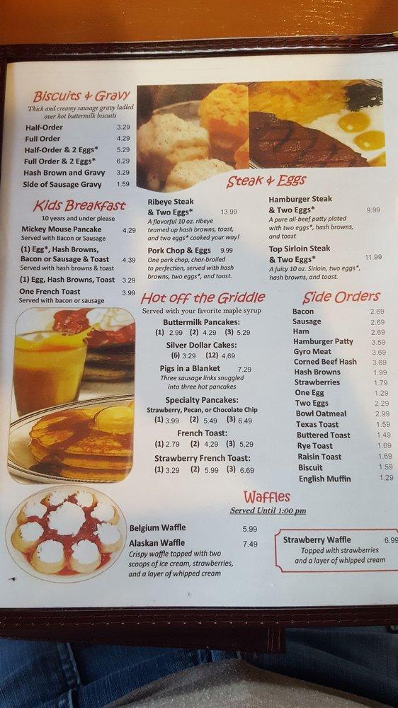 Menu at Diner 54 restaurant, Mexico
