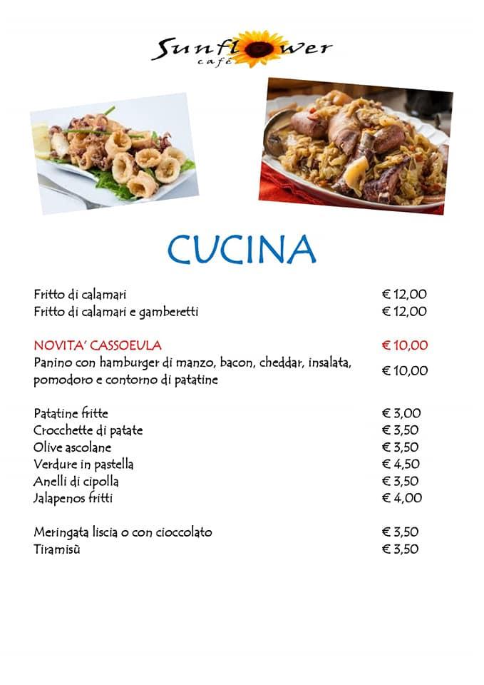Menu at Sunflower Pizzeria, Bar, Cafè, Inveruno