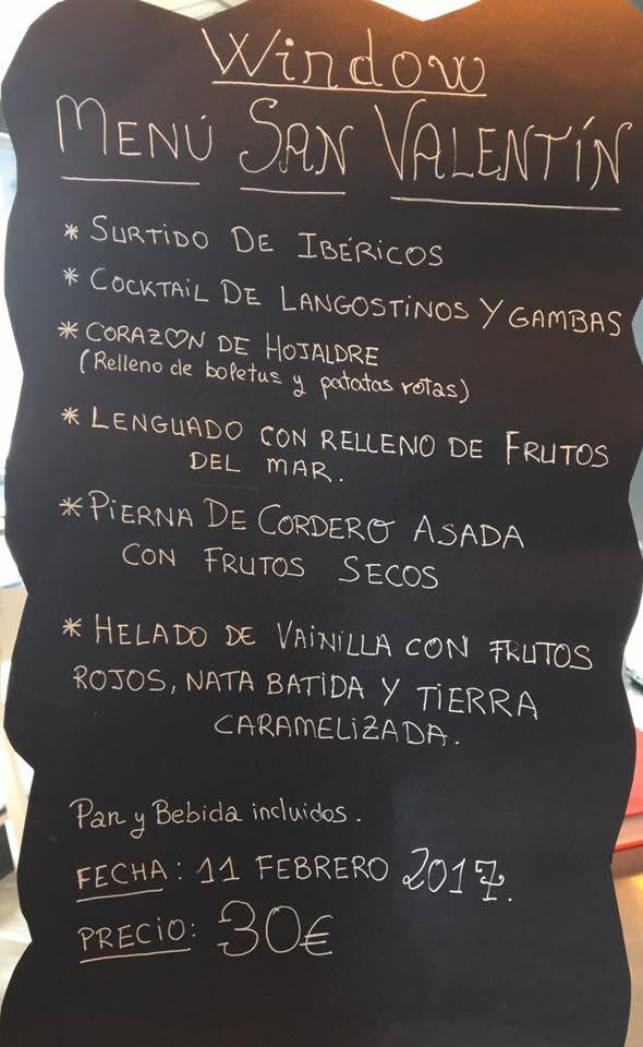 Menu at Bar Window, Cortes