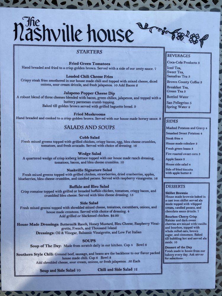 Menu at Nashville General Store & Bakery, Nashville