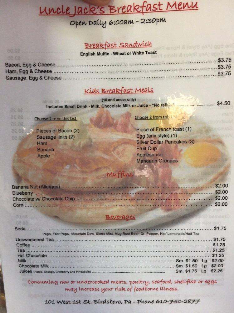 Menu at BeBe’s Kitchen restaurant, Birdsboro