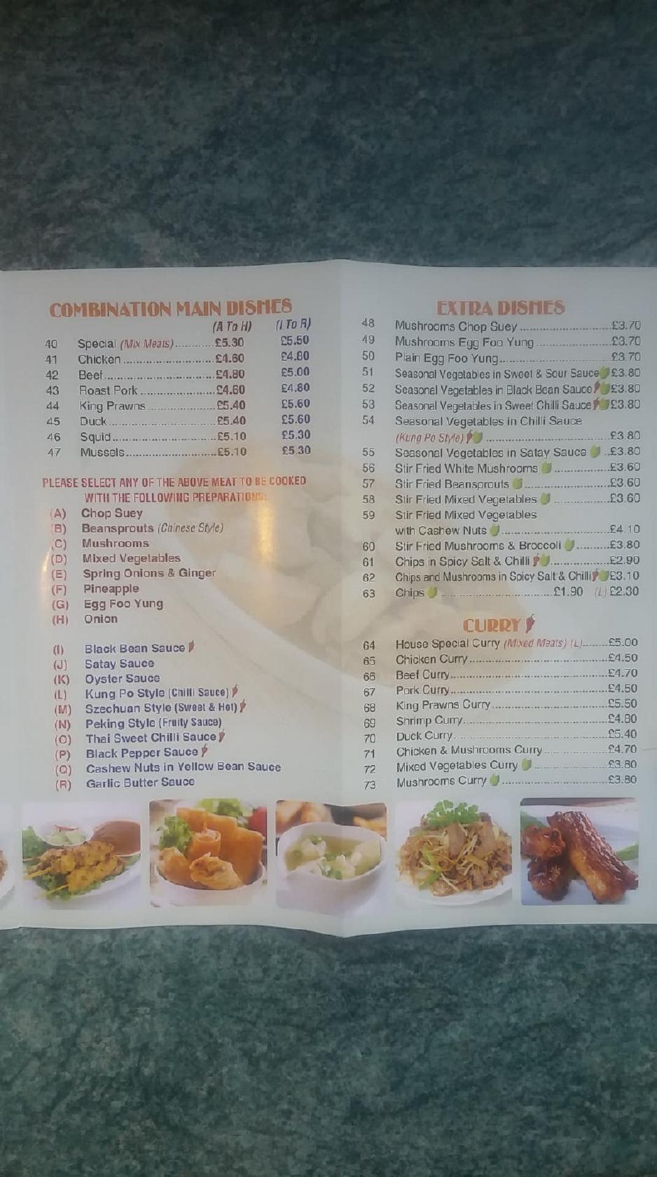 Menu at Noble House restaurant, Snodland, 113 Malling Rd