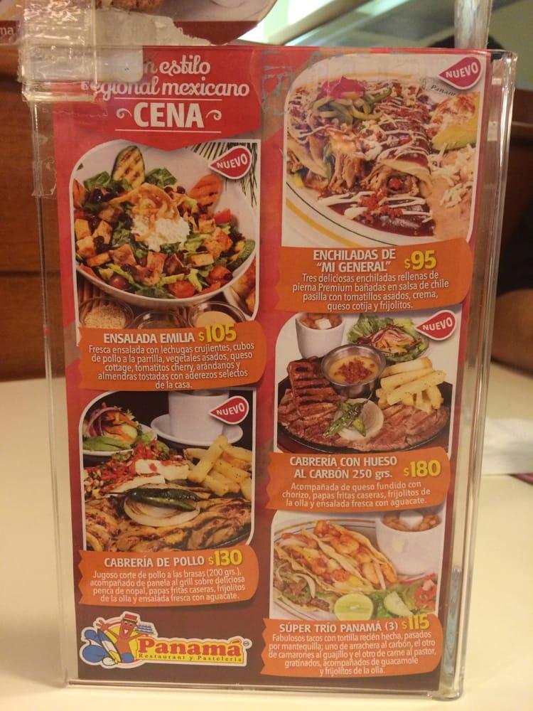 Menu at Panamá, Mazatlán, Av. Ejercito Mexicano 186 Col. Lomas del Mar