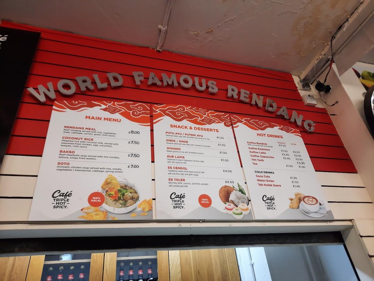 Menu at Triple Hot Spicy Café restaurant, London