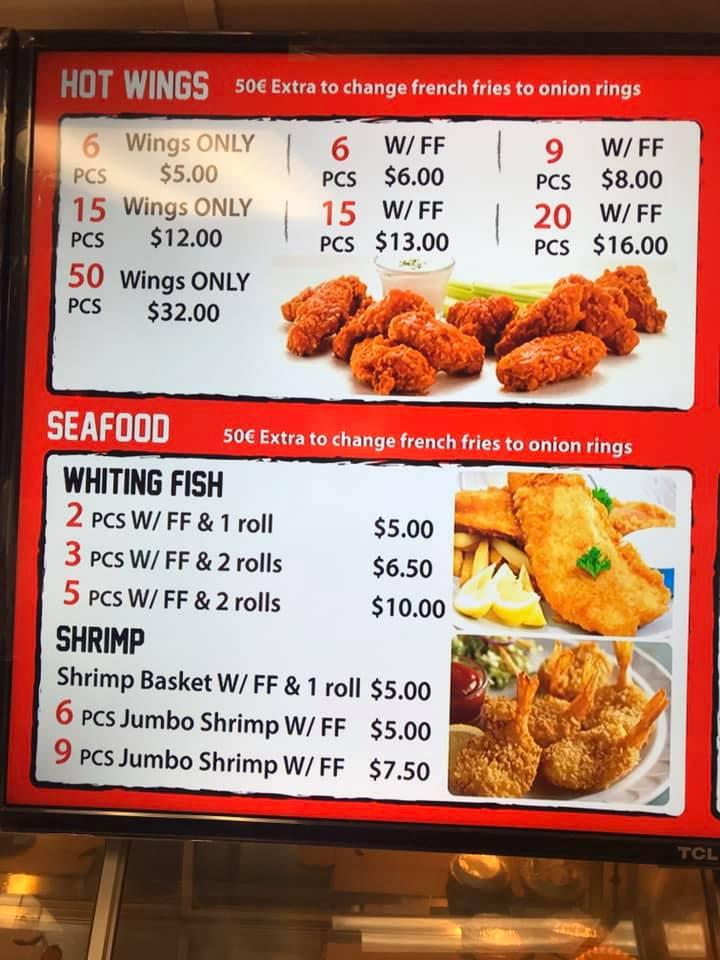 Menu at American Fried Chicken fast food, Paterson