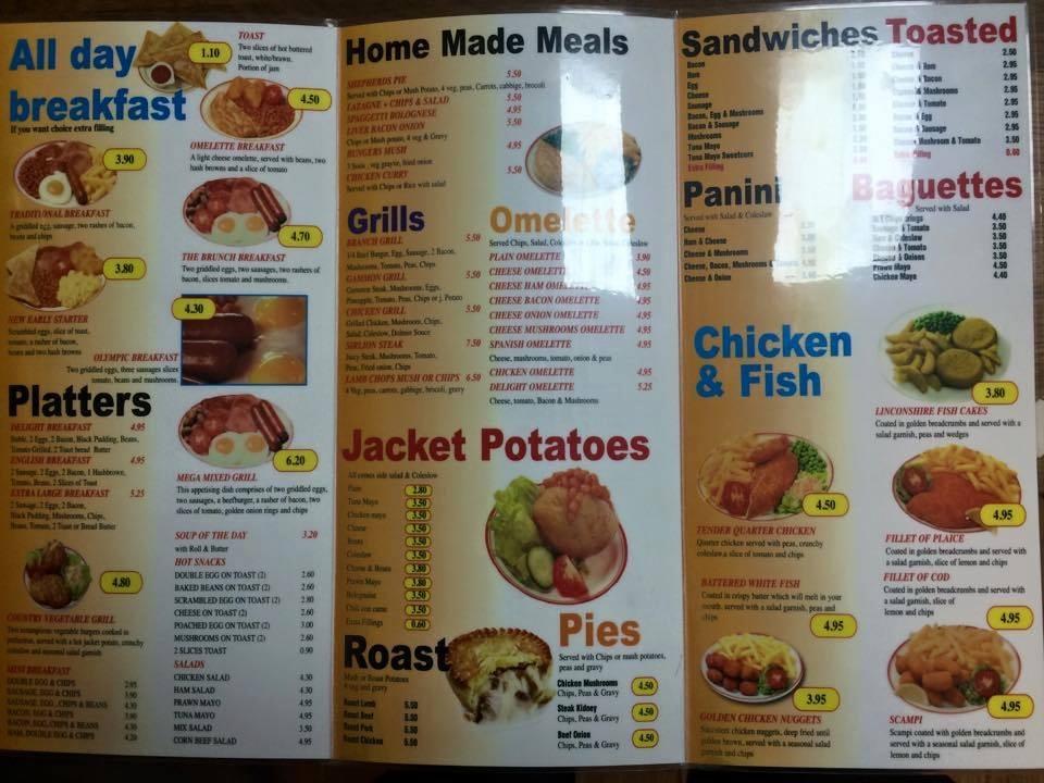 Menu at Cafe Delight Restaurant, Long Eaton