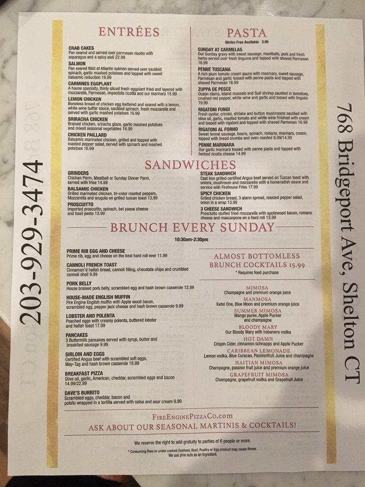 Menu at Fire Engine Pizza Company 3 pizzeria, Shelton