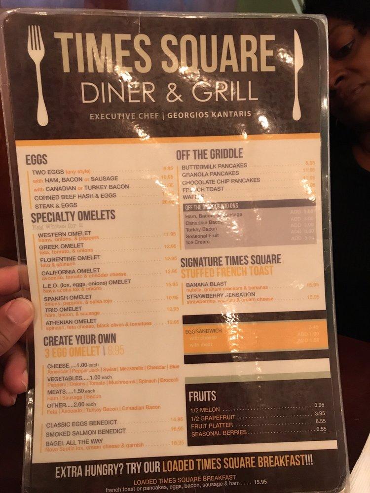 Menu at Times Square Diner & Grill restaurant, West New York