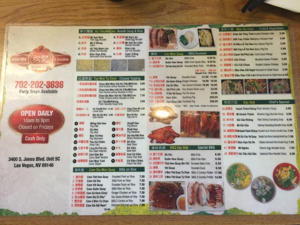 Menu at Asian BBQ & Noodle, Las Vegas, S Jones Blvd #5c