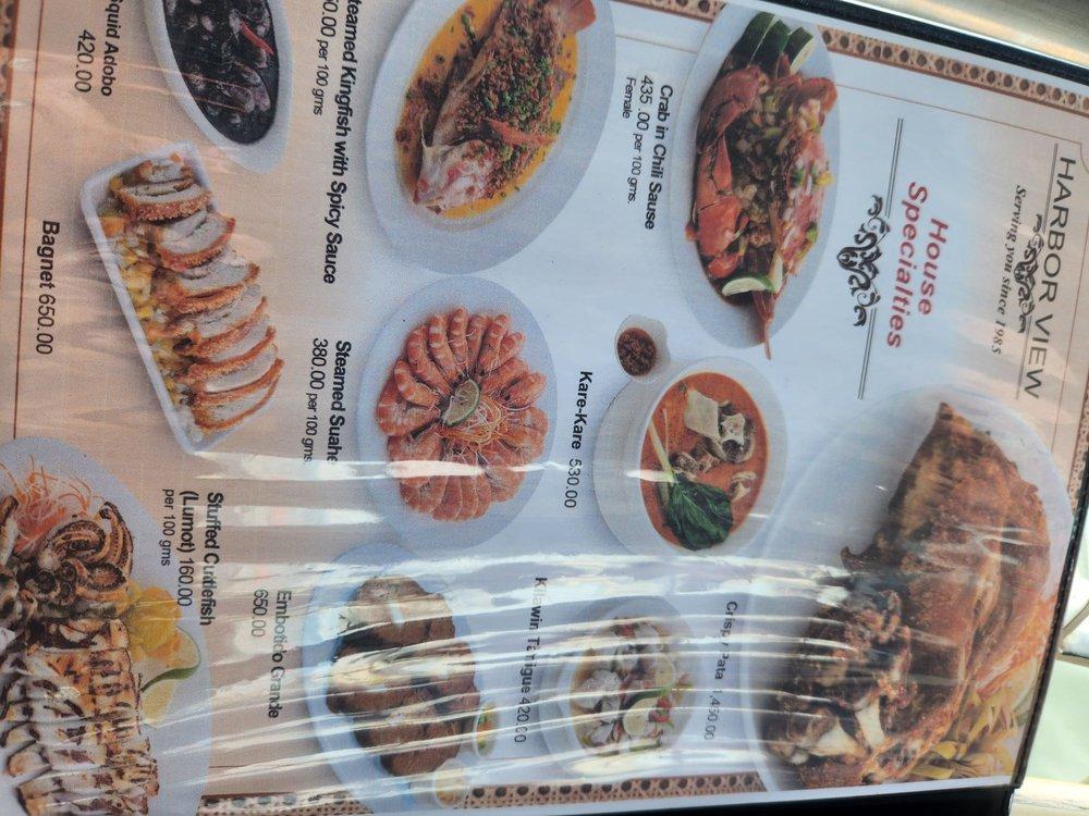 Menu at Harbor View Restaurant, Manila, South Dr