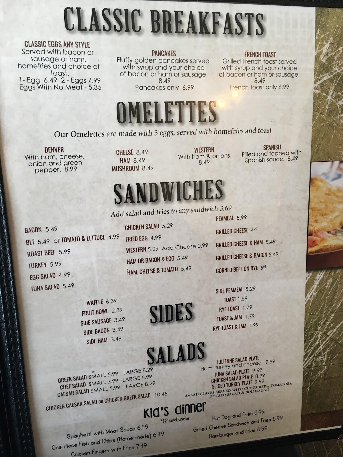 Menu at Harry's Restaurant, London
