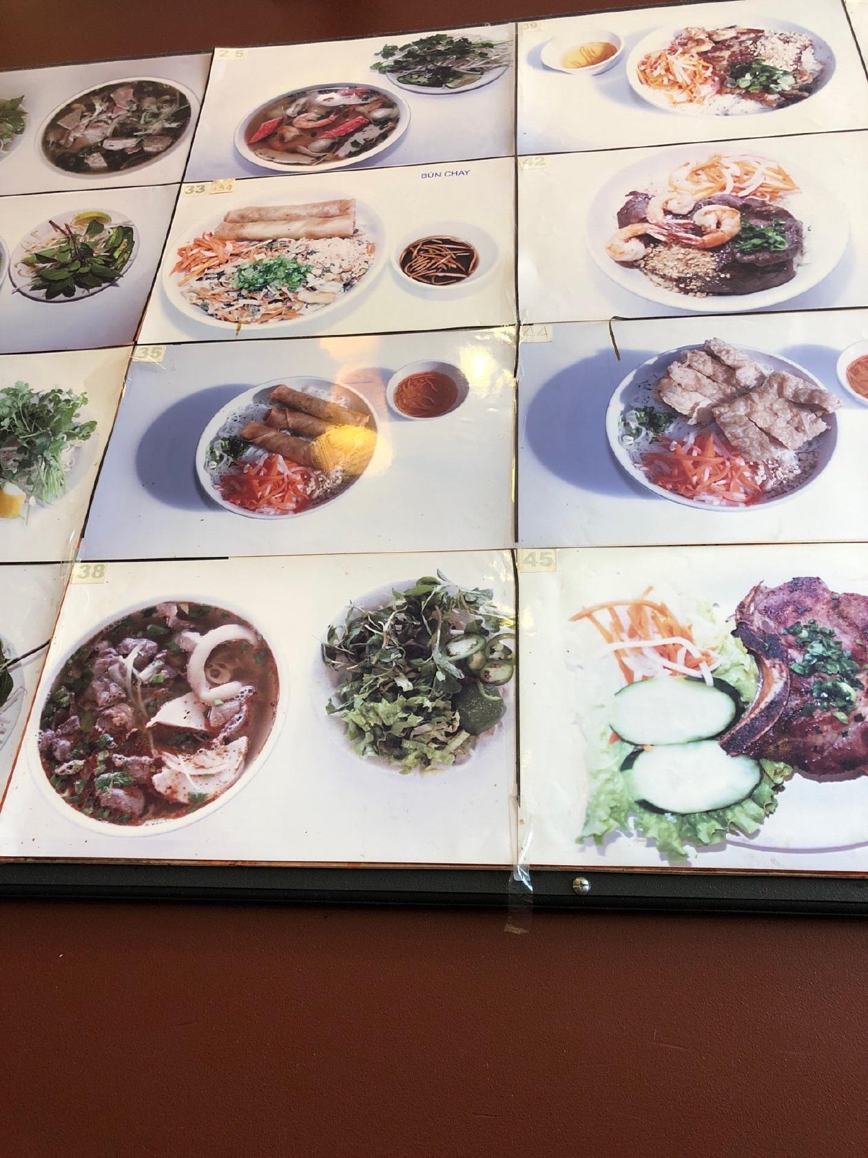 Menu at Pho New Saigon restaurant, Foster City