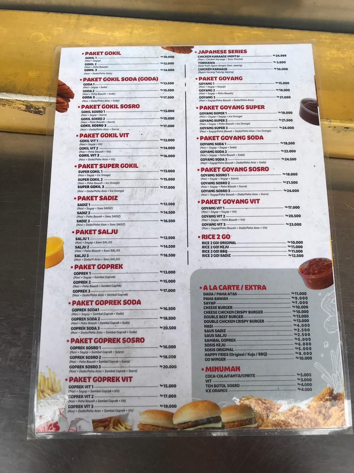 Carta del restaurante Let's go! Chicken, Betro