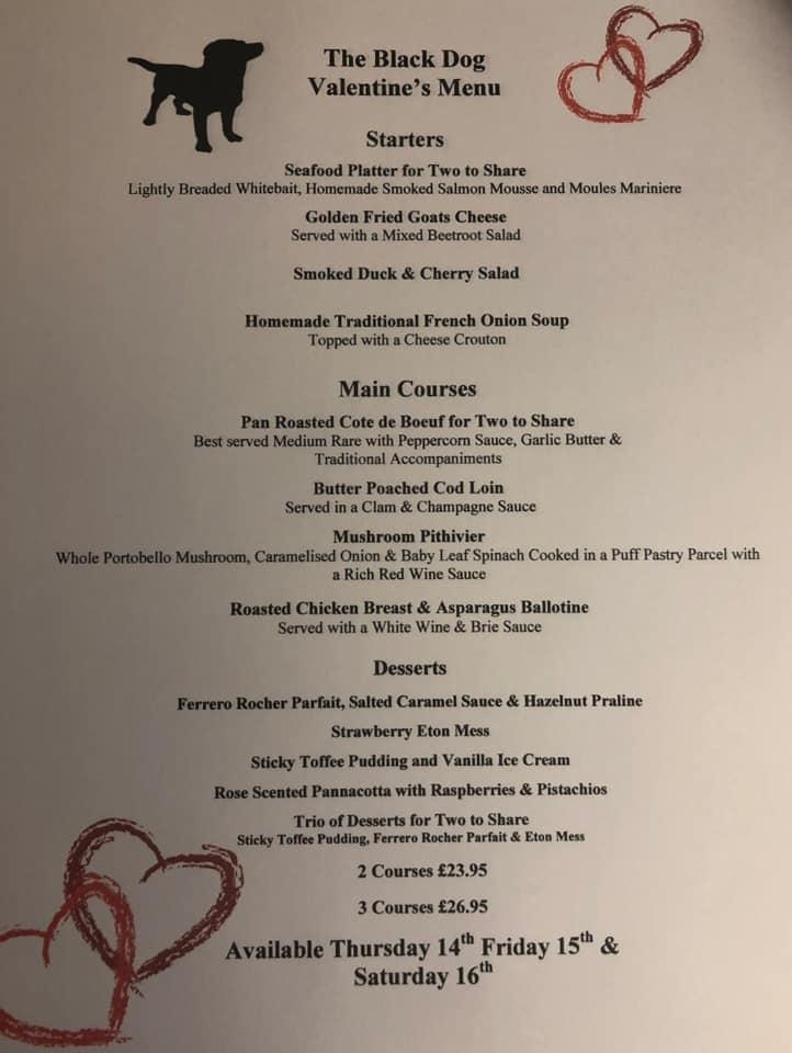 Menu at The Black Dog pub & bar, Waltham Chase
