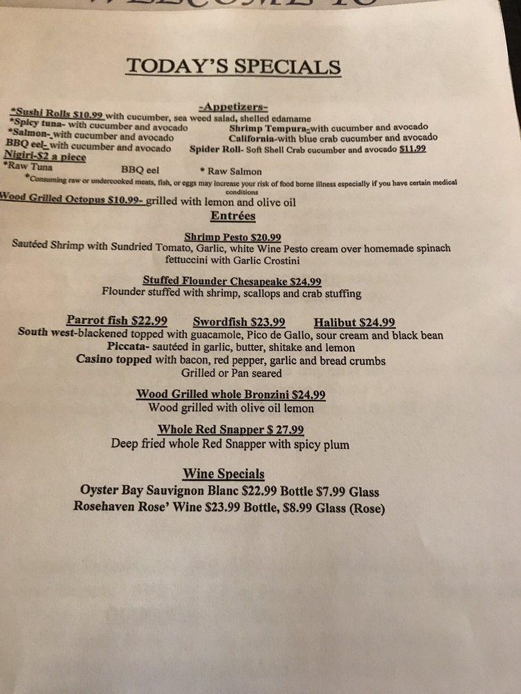 Menu at Fat Tuna Grill & Oyster House restaurant, Williamsburg