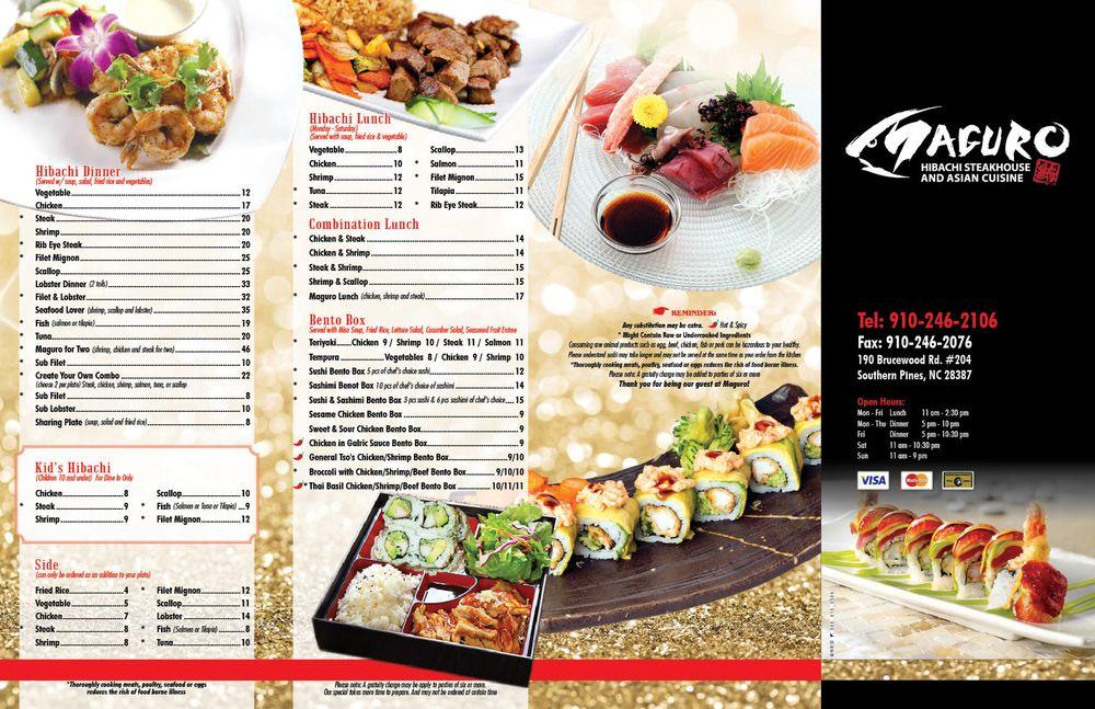 Menu at Maguro Hibachi Steakhouse, Southern Pines, 190 Brucewood Rd
