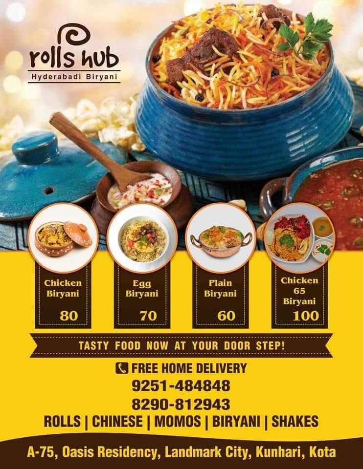 Menu at Rolls Hub, Kota, A-75