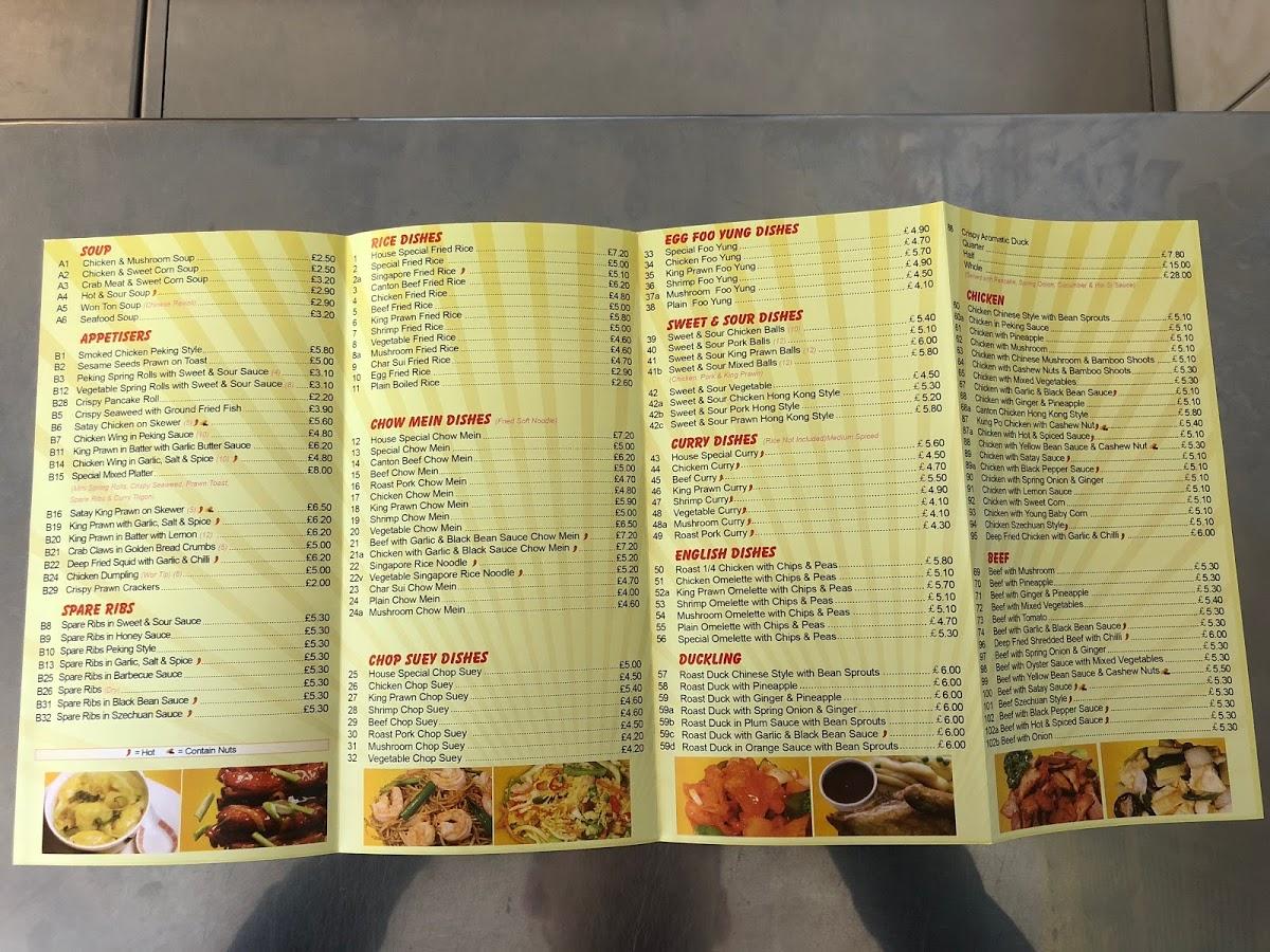 Menu at Terry Ling's Chinese & Fish Bar, Reading