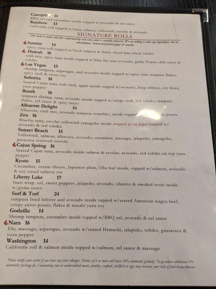 Menu at Ding How restaurant, Liberty Lake