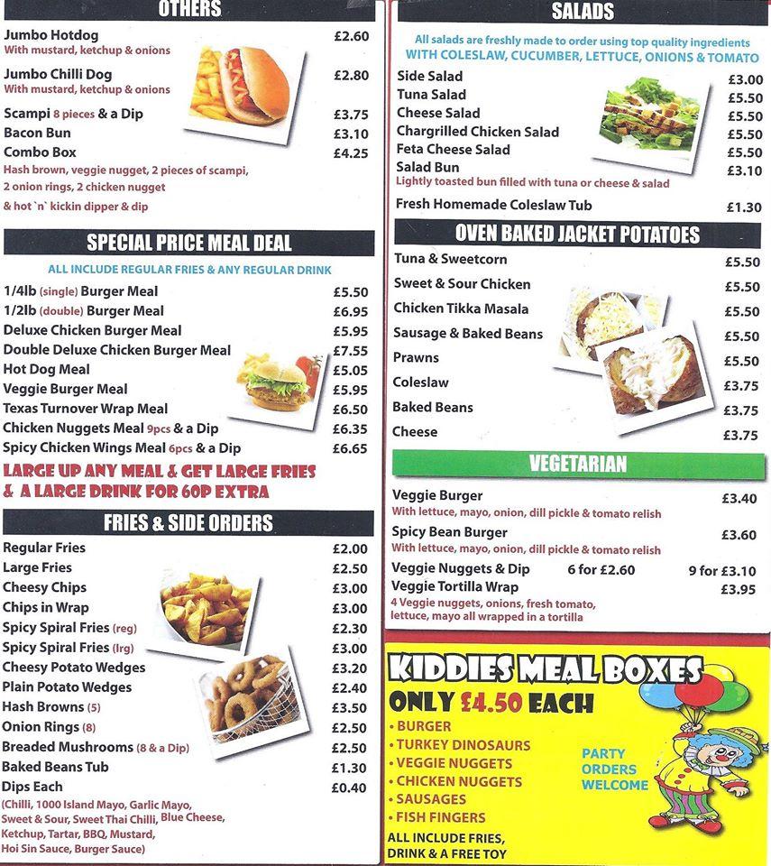 Menu at Dunkies fast food, Seaford