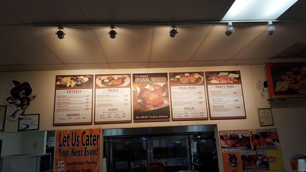 Menu at Juan Pollo restaurant, Riverside, Magnolia Ave a