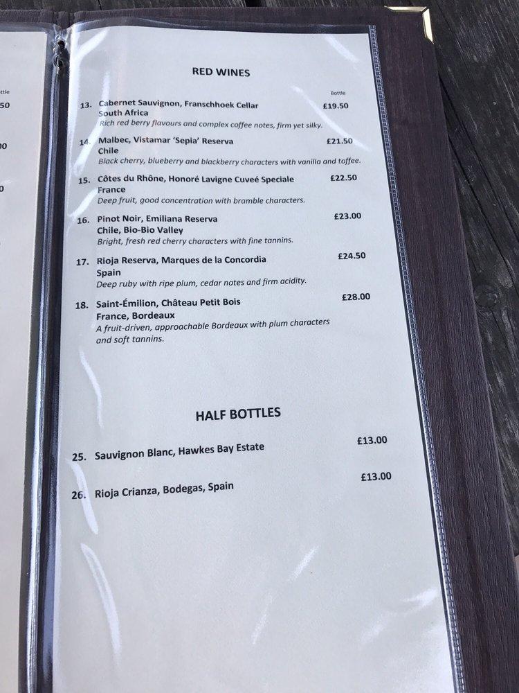 Menu at The Britannia Inn pub & bar, Lakes, Main Street