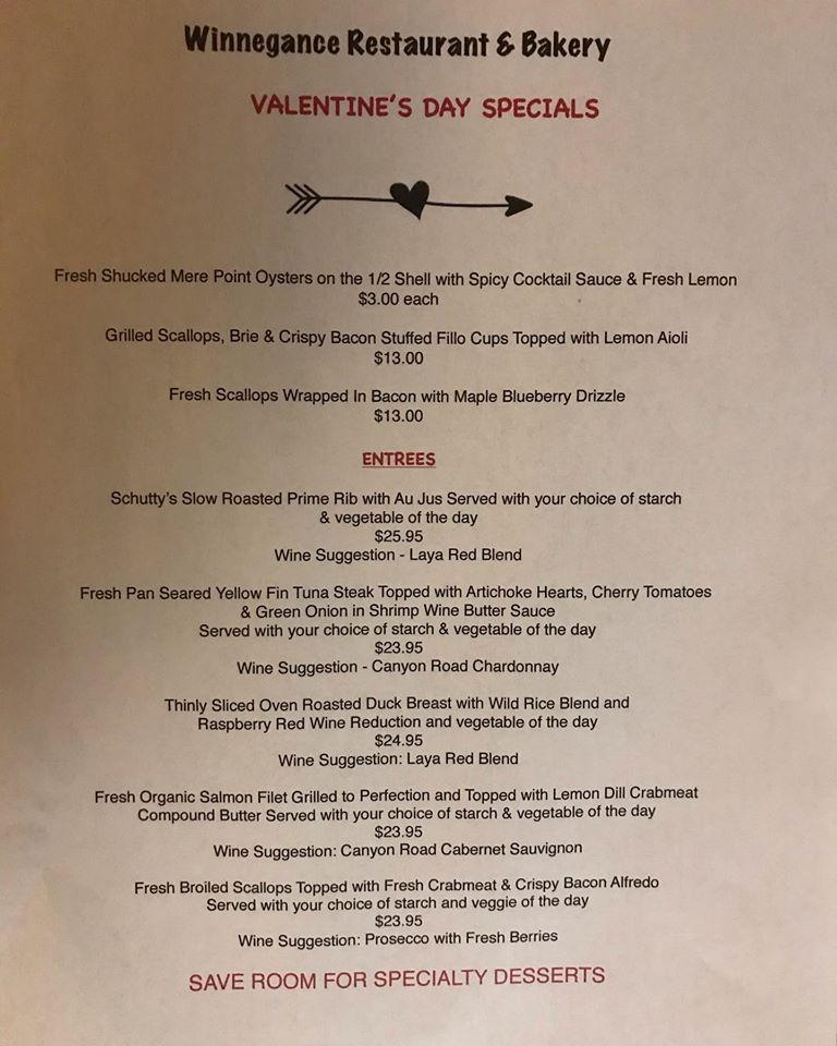 Menu at Winnegance Restaurant & Bakery, Bath