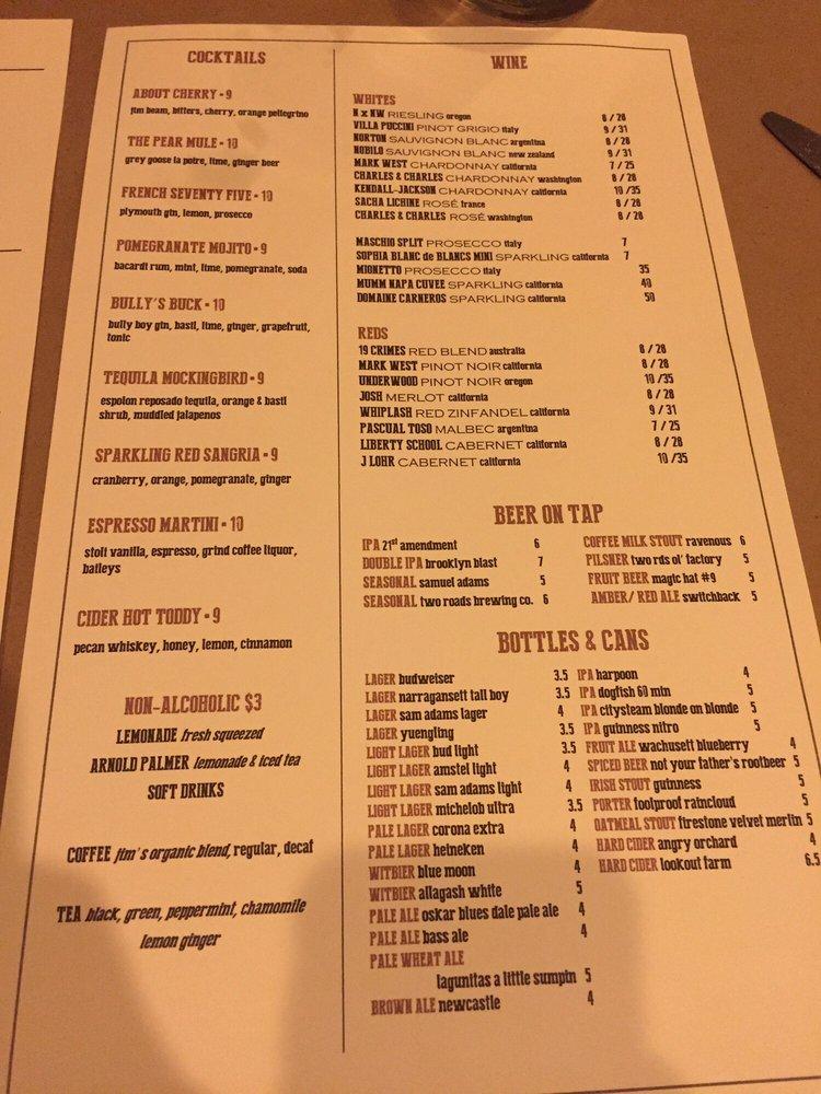 Menu at Cook and Dagger pub & bar, Smithfield