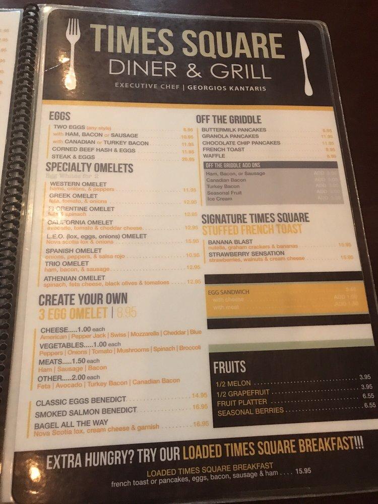 Menu at Times Square Diner & Grill restaurant, West New York
