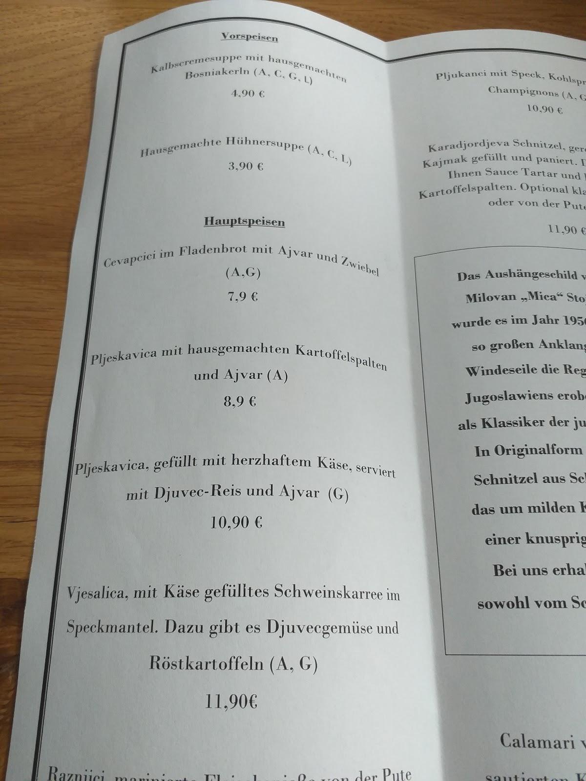 Menu at Dolly Bell pub & bar, Graz