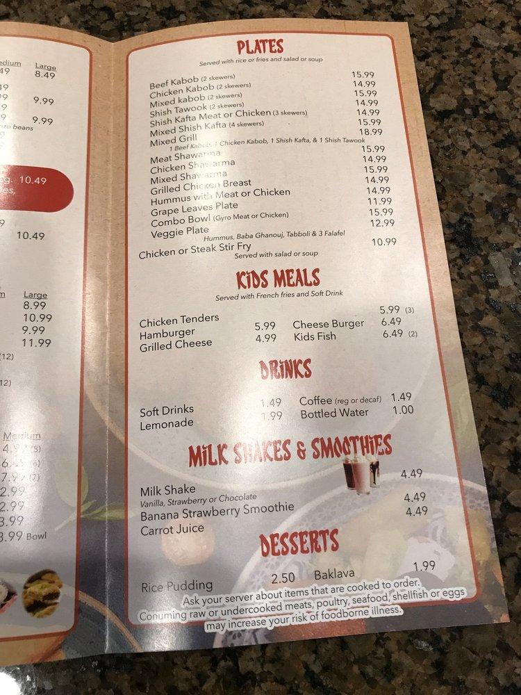 Menu at Fadis Lebanese Grill restaurant, Shelby charter Township