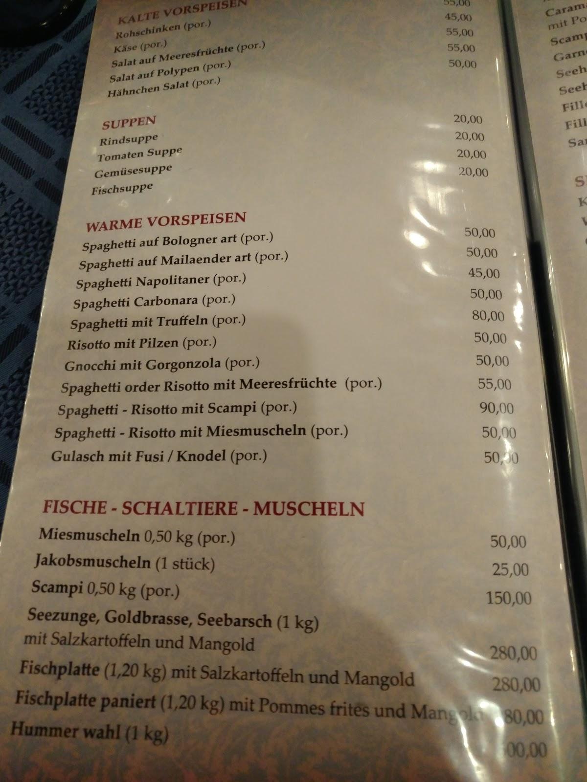 Menu at Gostionica Kopar restaurant, Umag