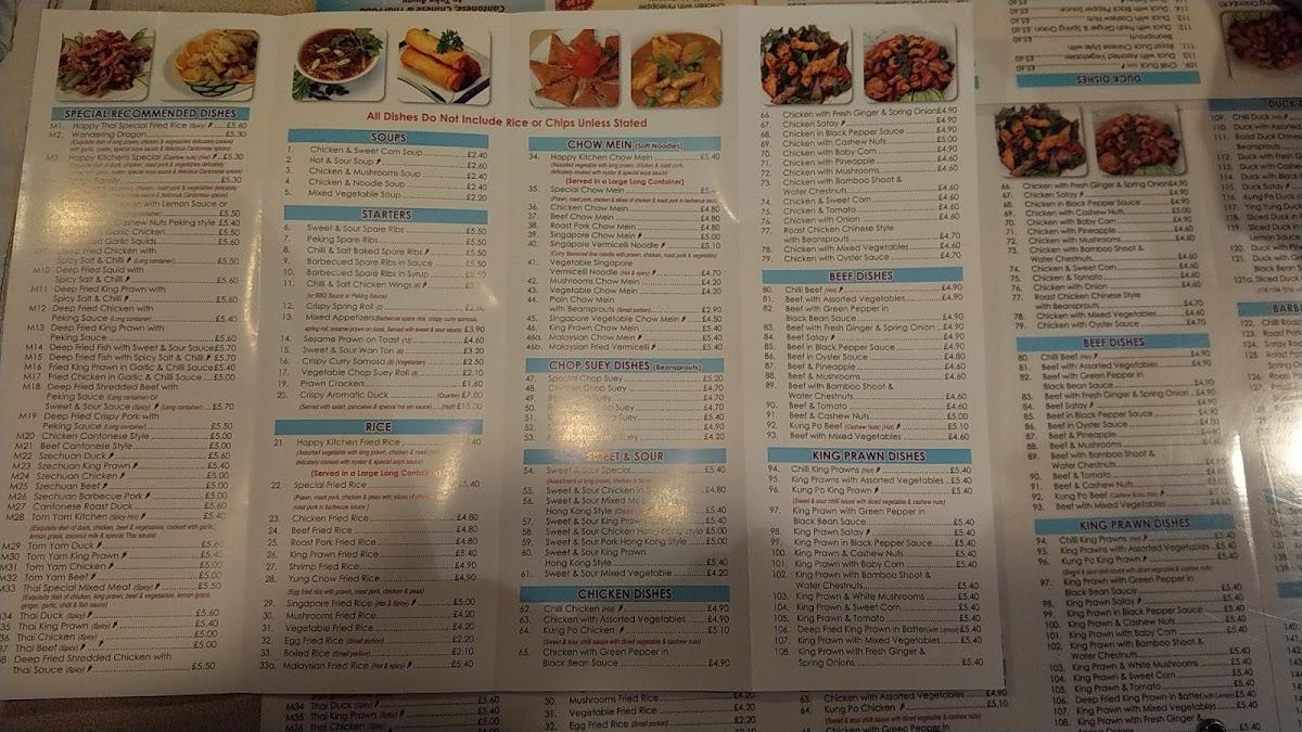 Menu at Happy Kitchen fast food, Leicester