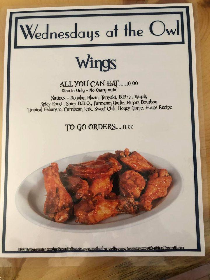 Menu at Knight Owl pub & bar, Norway