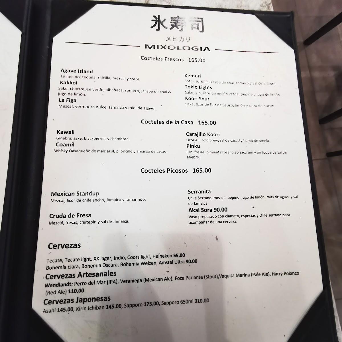 Menu at Koori - La Gran Vía restaurant, Mexicali, Calz. Manuel Gómez ...