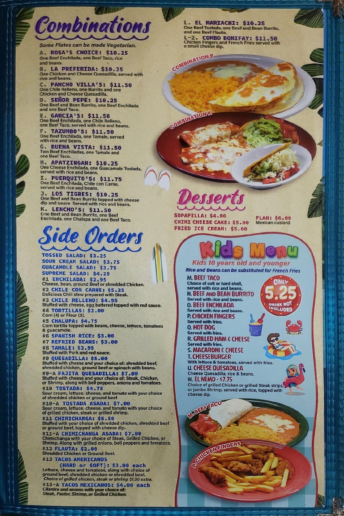 Menu at Cancun Mexican Grill restaurant, Bonifay, S Waukesha St
