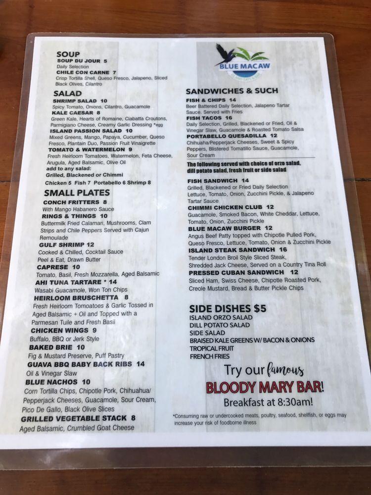 Menu at Rams Head Southernmost restaurant, Key West
