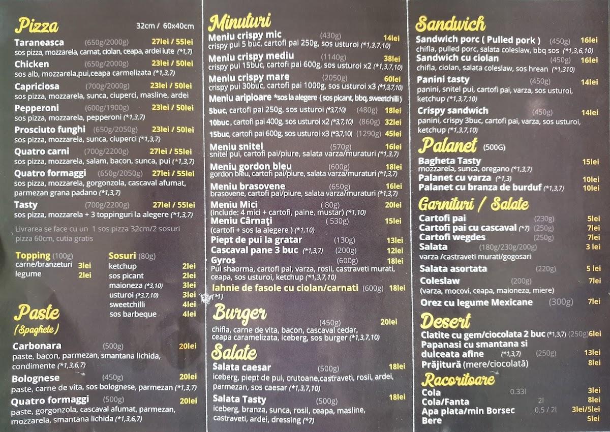 Menu at Tasty Pizza, Ungheni