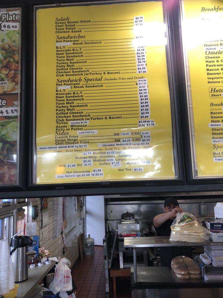 Menu at Angelo's Burgers restaurant, Santa Fe Springs