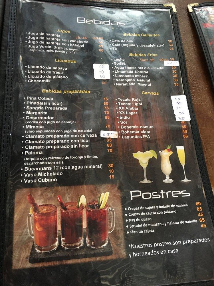 Menu at Campestre Rio Restaurant, Tijuana