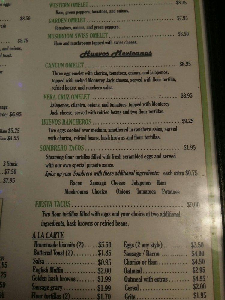 Menu at Bailey's Restaurant, Houston